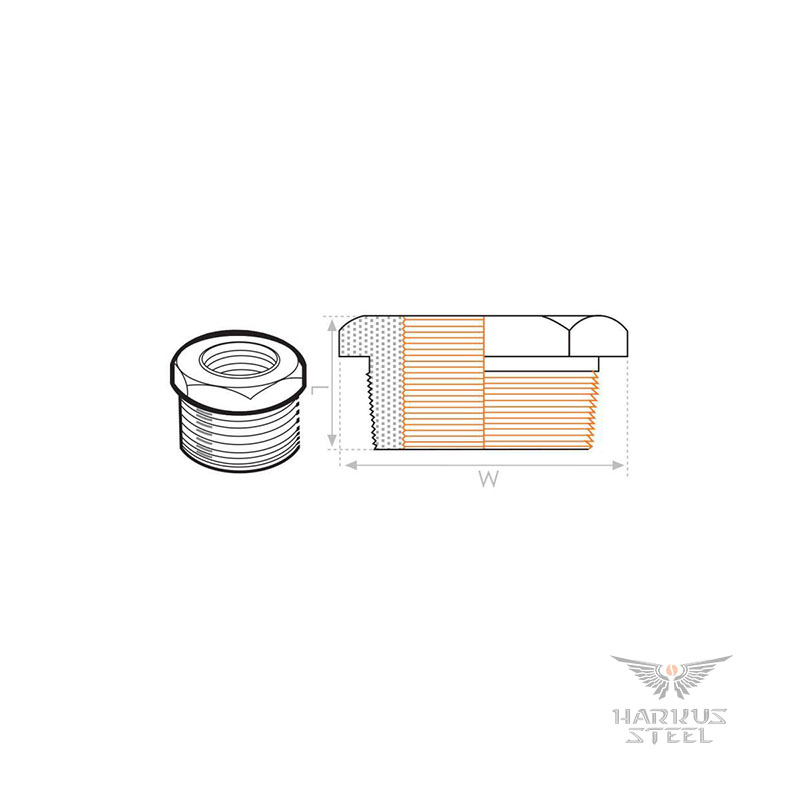 Reducing Bush, 025 x 15 mm, 1 x 1/2 inch | Harkus Steel - Stainless ...